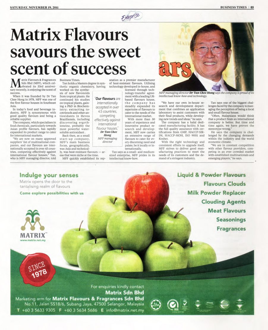 Matrix Flavours savours the sweet scent of success - Matrix Flavours ...